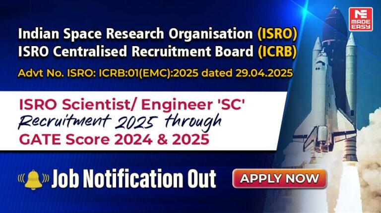 ISRO Scientist Recruitment 2025 through GATE Score