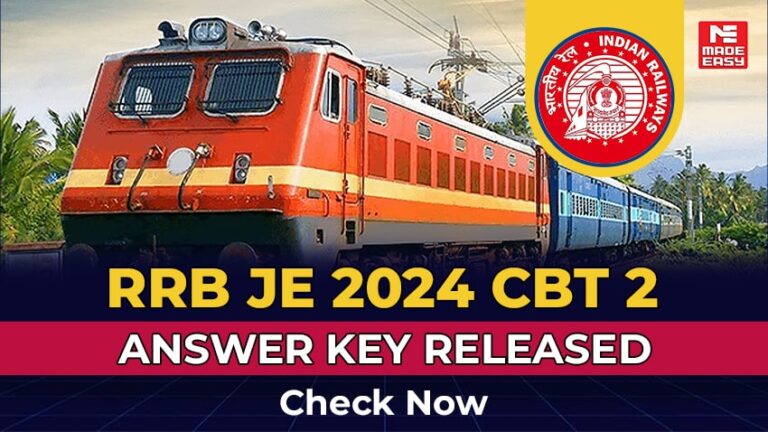 RRB JE 2025 CBT 2 Answer Key Released, Check Now
